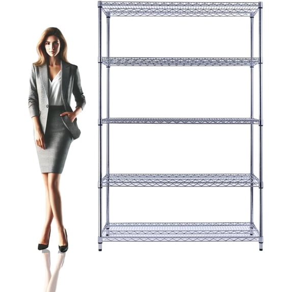 Commercial 5-Tier Wire Shelving with Wheels 48”x24”x72” Heavy Duty ...