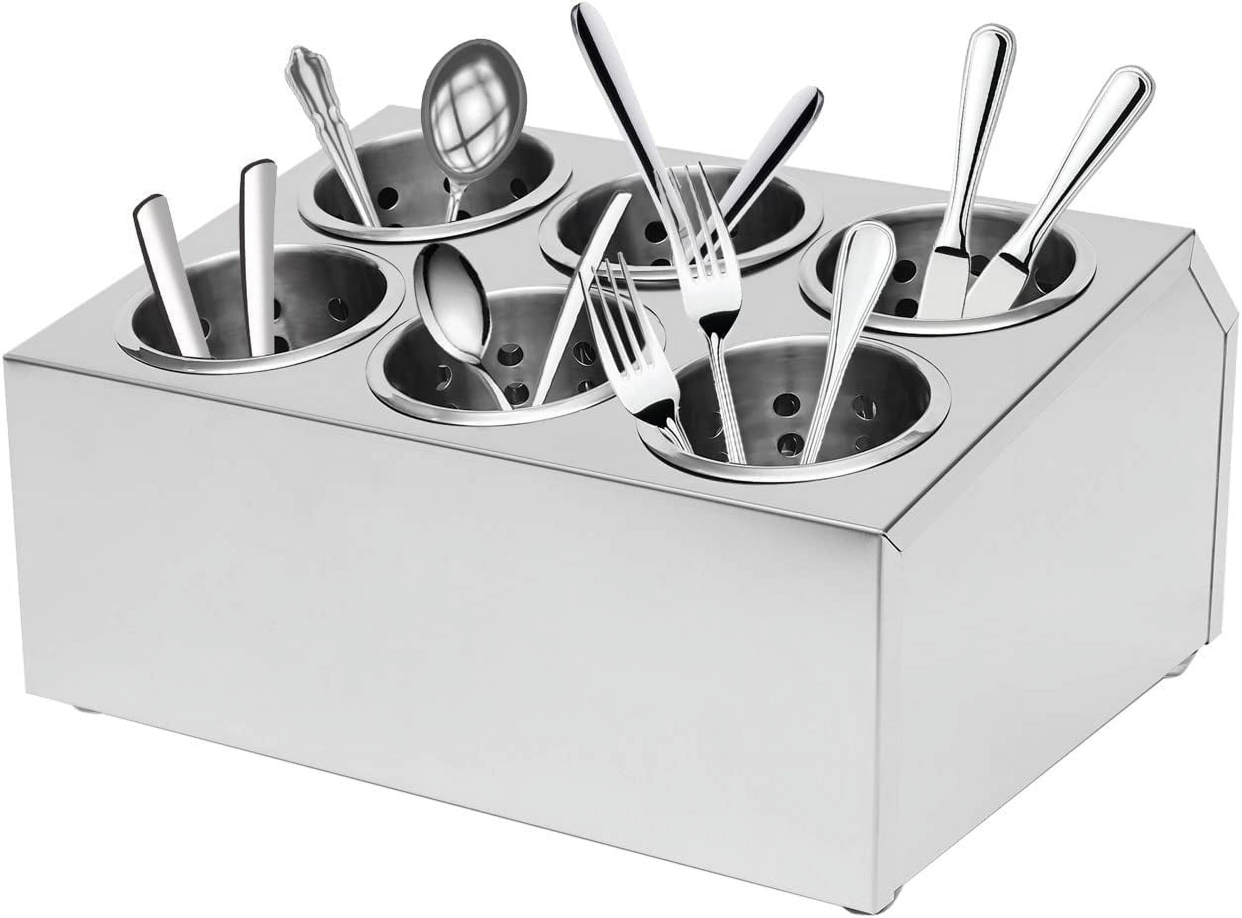 Commercial 6-Hole Kitchen Utensil Holder, Countertop Stainless Steel ...