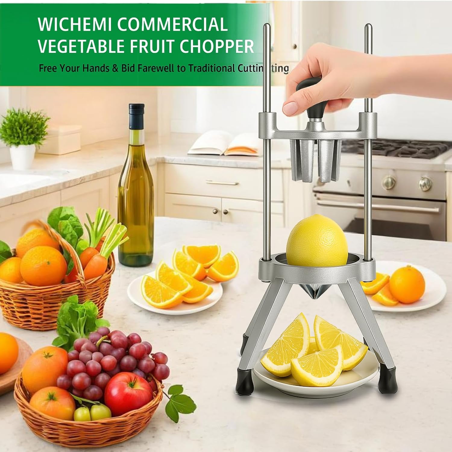 Commercial 8-Section Stainless Steel Fruit Wedger Lemon Slicer ...