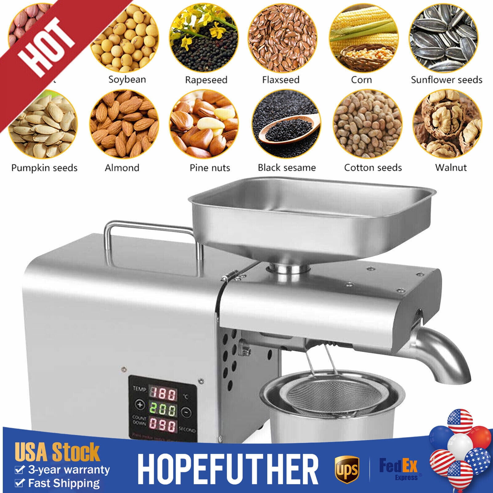 Commercial Automatic Oil Press Machine Stainless Steel Oil Extractor ...