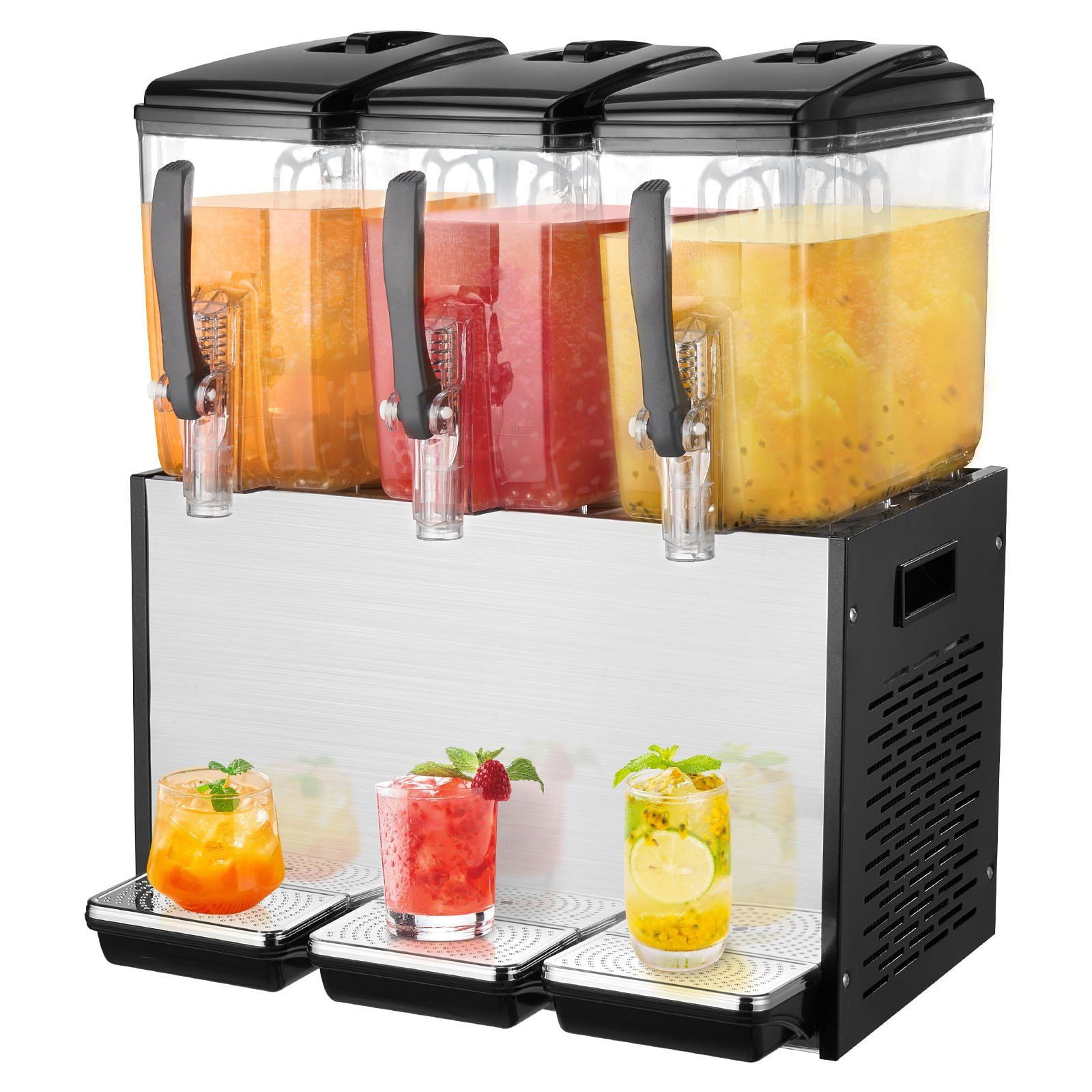 Commercial Beverage Dispenser 12L x 3 Tanks Cold Juice Ice Drink ...