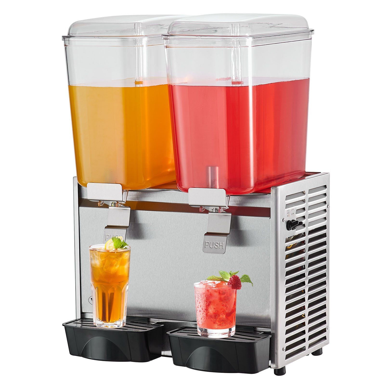 Commercial Beverage Dispenser, 20.4 Qt 18L 2 Tanks Ice Tea Drink ...