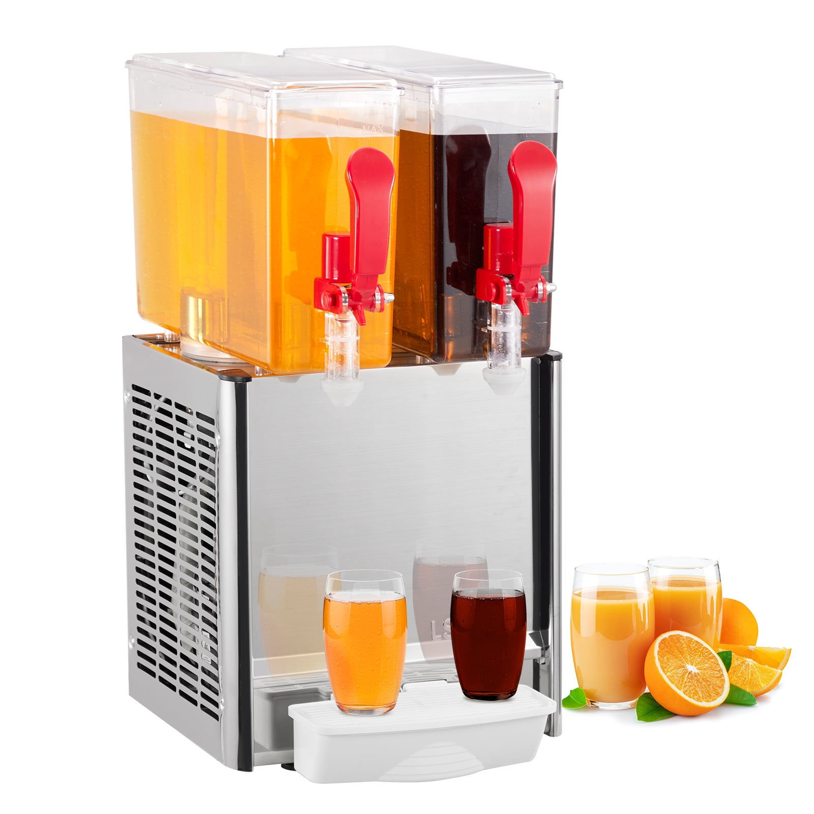 Commercial Beverage Dispenser, 20L Dual-Tank Drink Machine, 10L Per ...