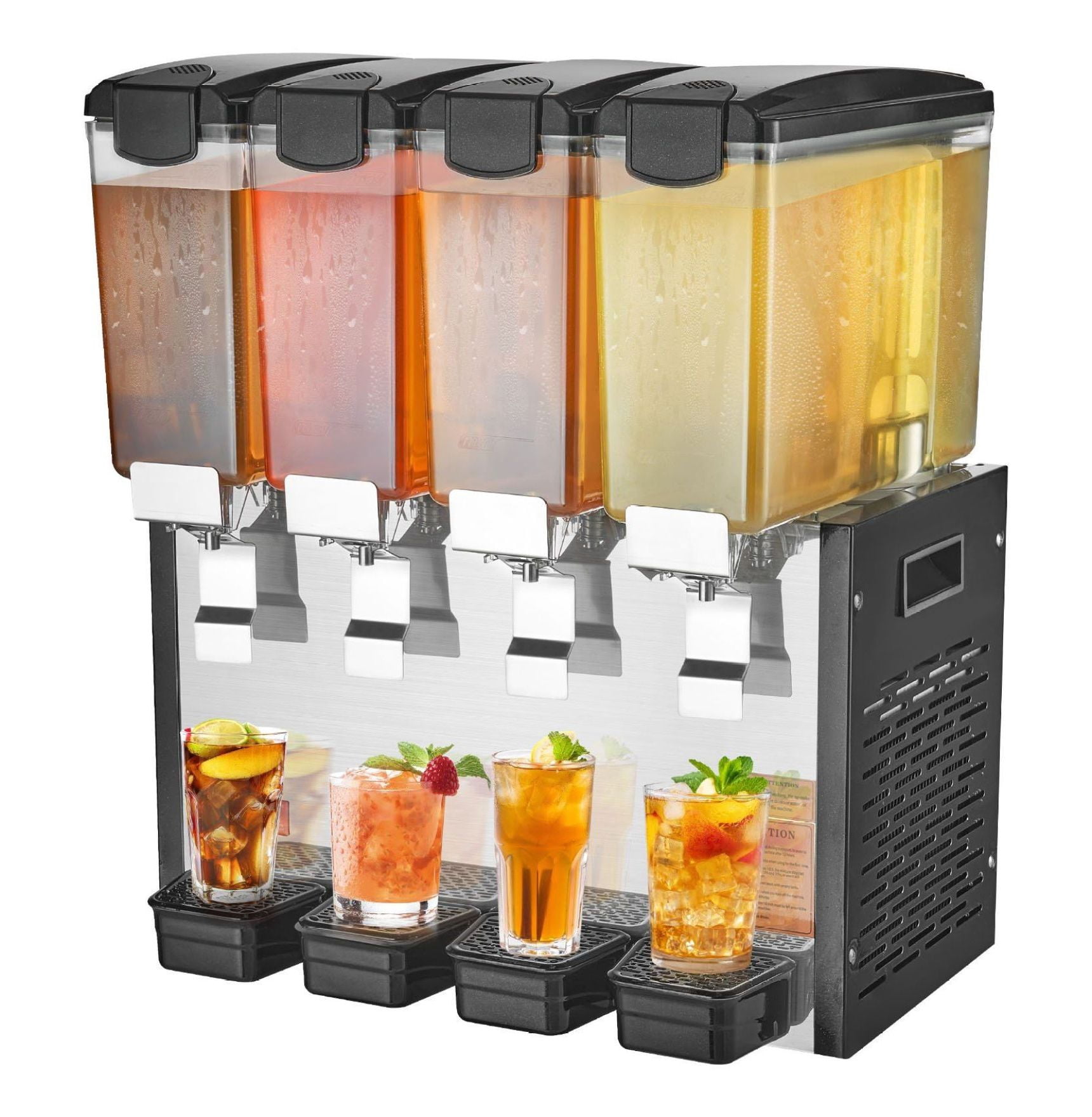 Commercial Beverage Dispenser 40L, Juice Drink Machine 10L x 4 Tanks ...