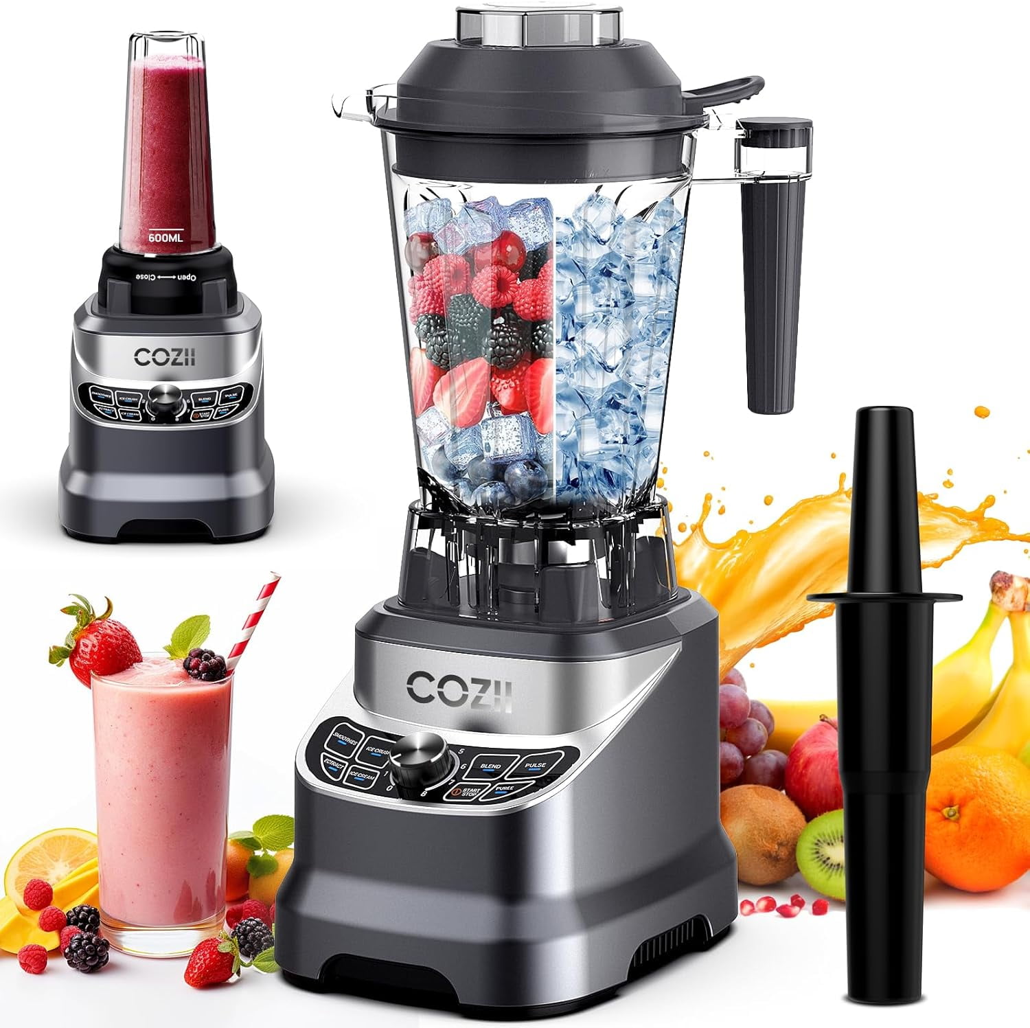 Commercial Blender 2000 Peak Watt, Countertop Blenders for Kitchen,64 ...