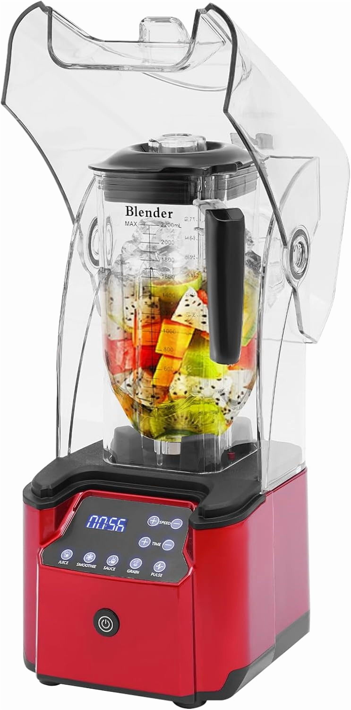 Commercial Blender, 74Oz 2200W Professional Quiet Smoothie Blender with ...