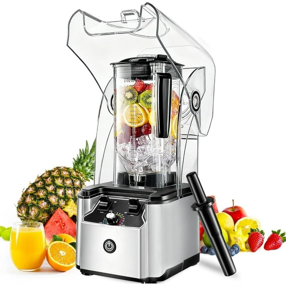 Commercial Blender for Smoothies 2200W With Soundproof Cover, 2200 ML ...