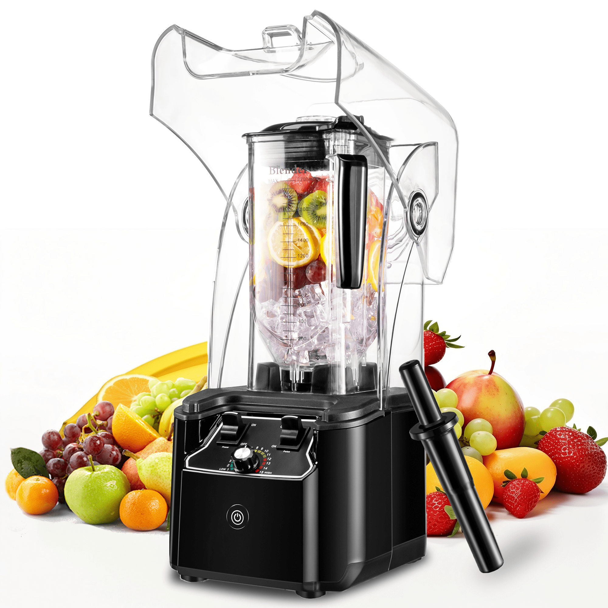 Commercial Blender for Smoothies With Quiet Shield, 2.5HP Motor ...