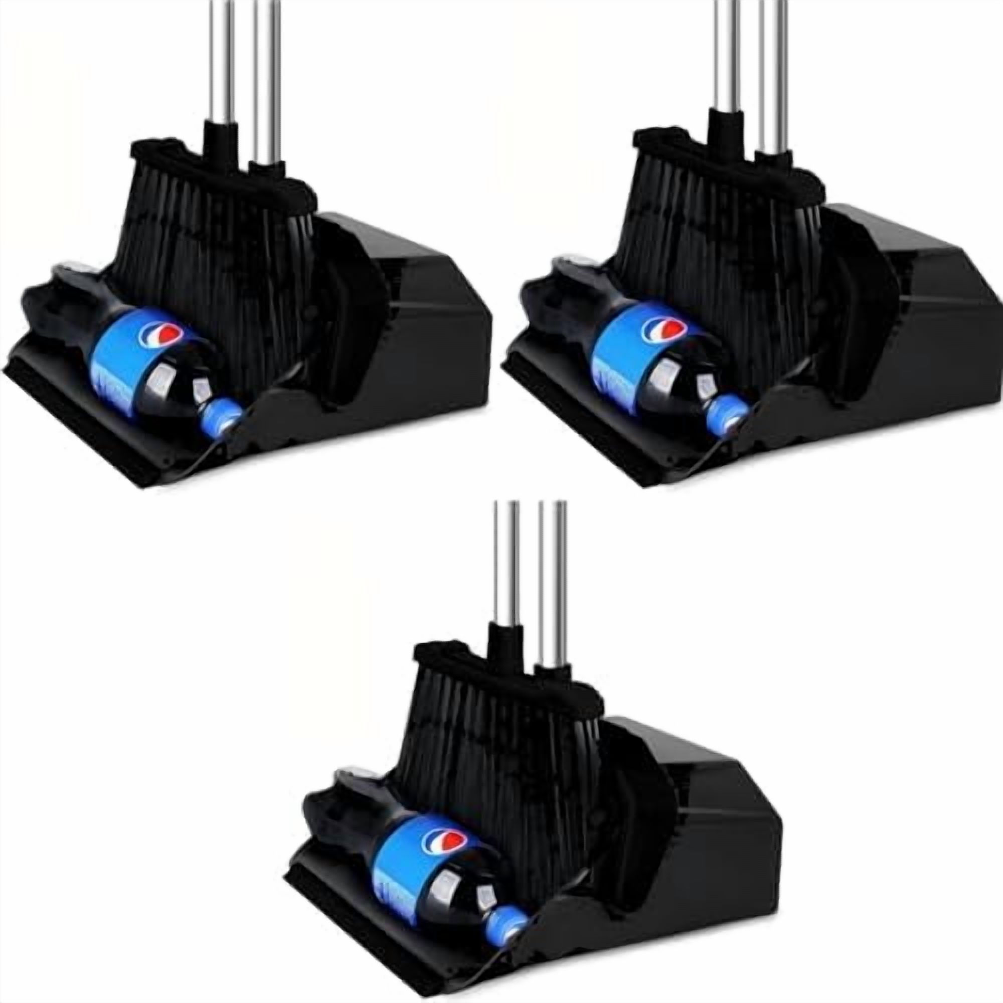 Commercial Broom and Dustpan Set, 3-Pack Broom with Dustpan Combo Set ...