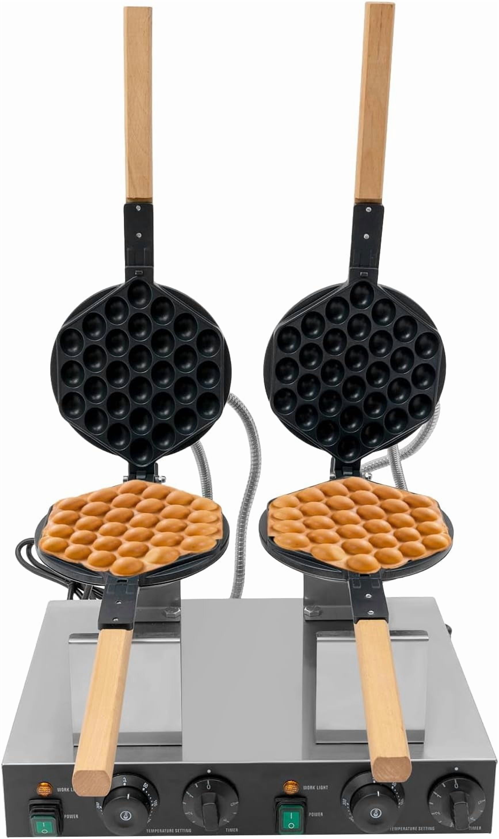 Commercial Bubble Waffle Maker, 2830W Double-head Egg Bubble Puff Maker ...