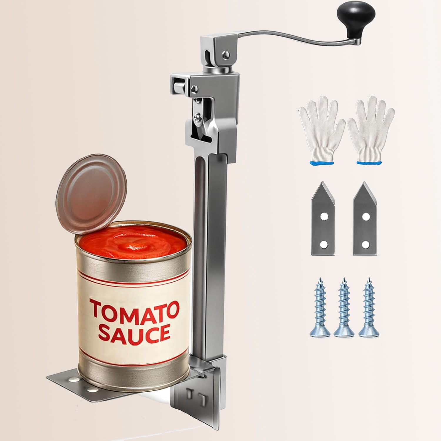 Commercial Can Opener Heavy Duty, Manual Tabletop Can Opener with 2 ...