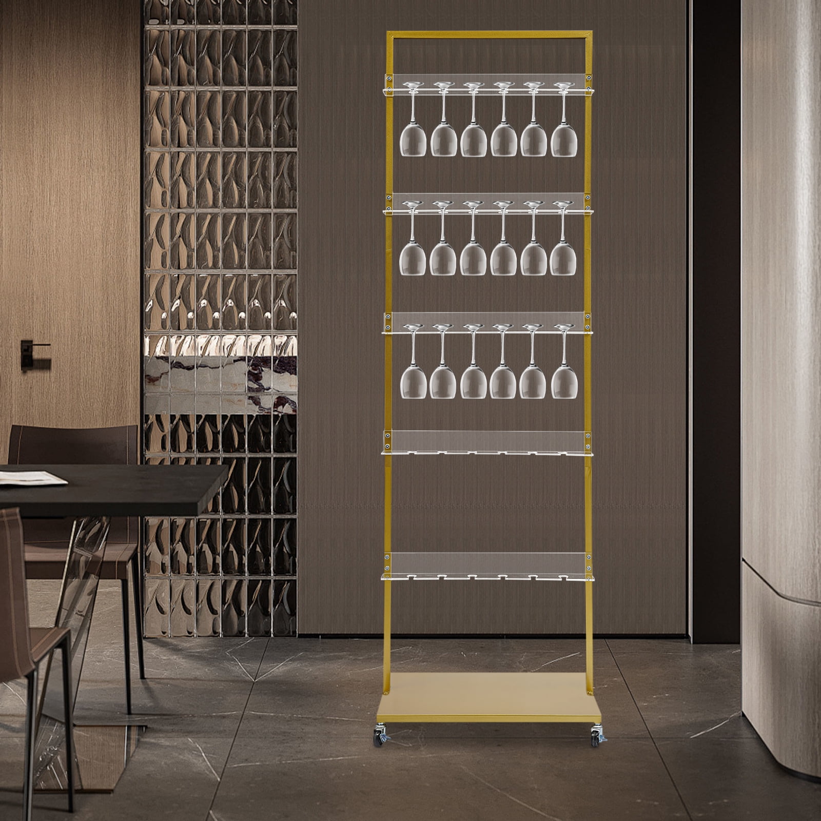 Commercial Champagne Display Stand, 30-Glass Stemware Rack with ...
