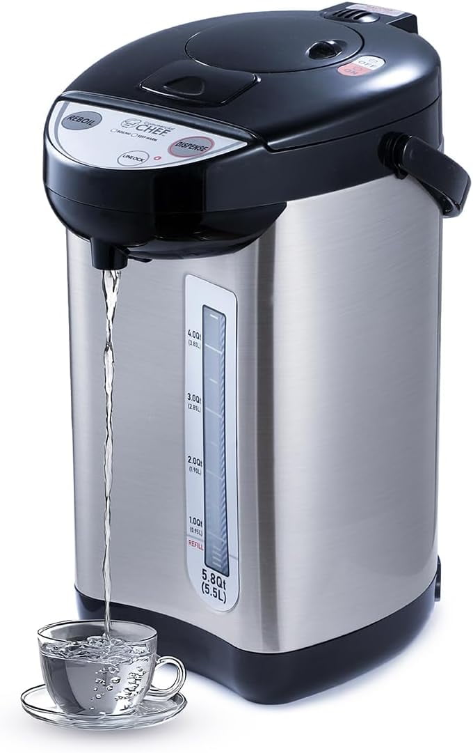 Commercial Chef Electric Hot Water Dispenser, 750W Stainless Steel ...