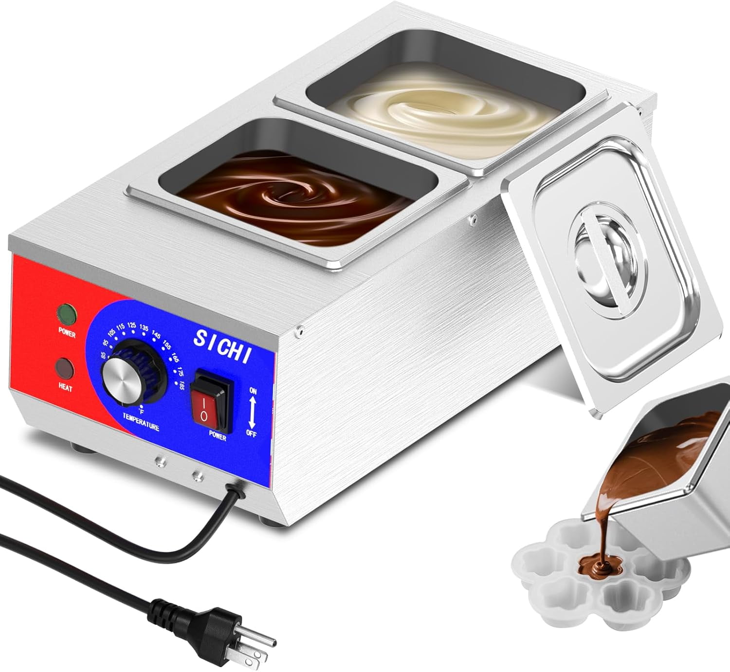 Commercial Chocolate Tempering Machine - Chocolate Melting Machine w/ 7 ...