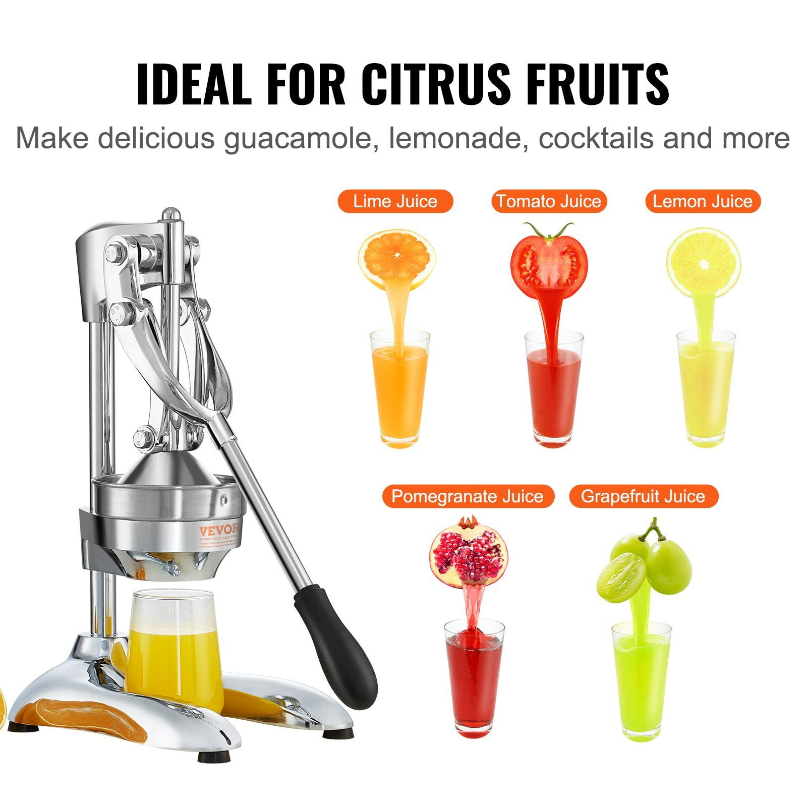 Commercial Citrus Juice Press, Heavy Duty Manual Orange Juicer Lemon ...