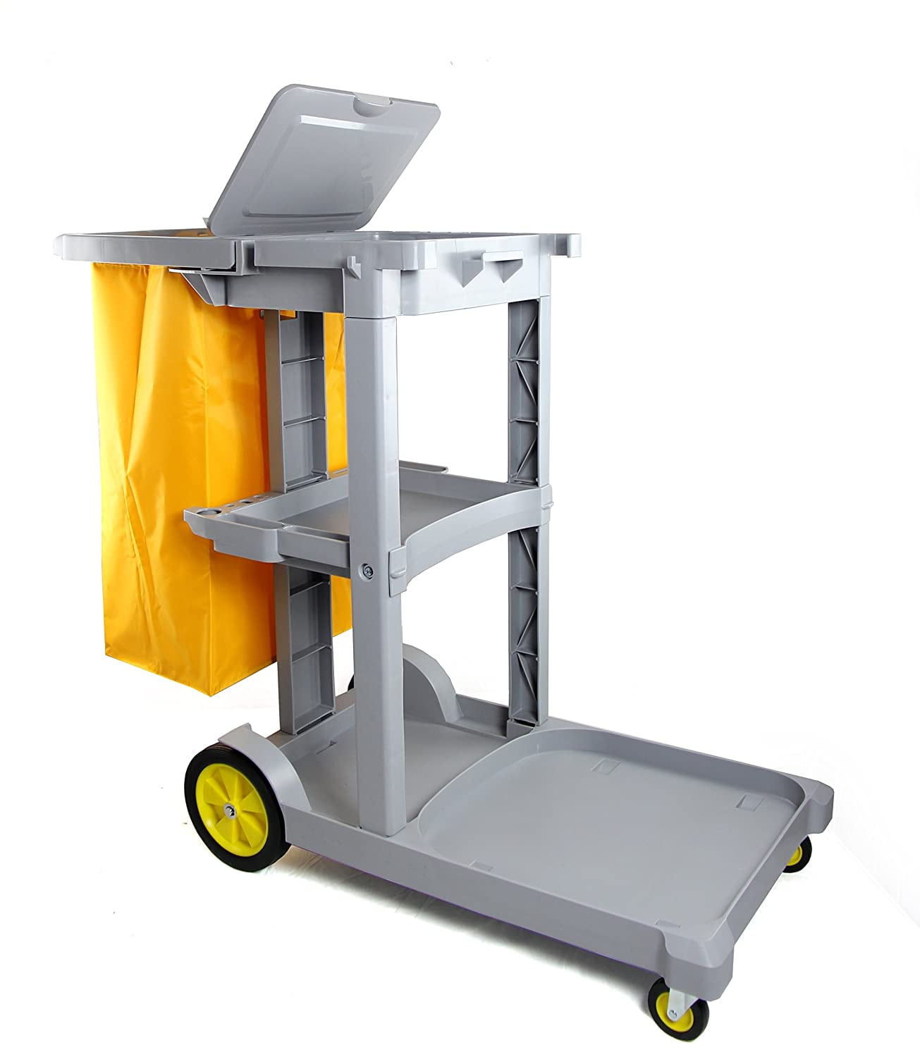 Commercial Cleaning Janitorial Cart with Cover & 25 Gallon Vinyl Bag ...