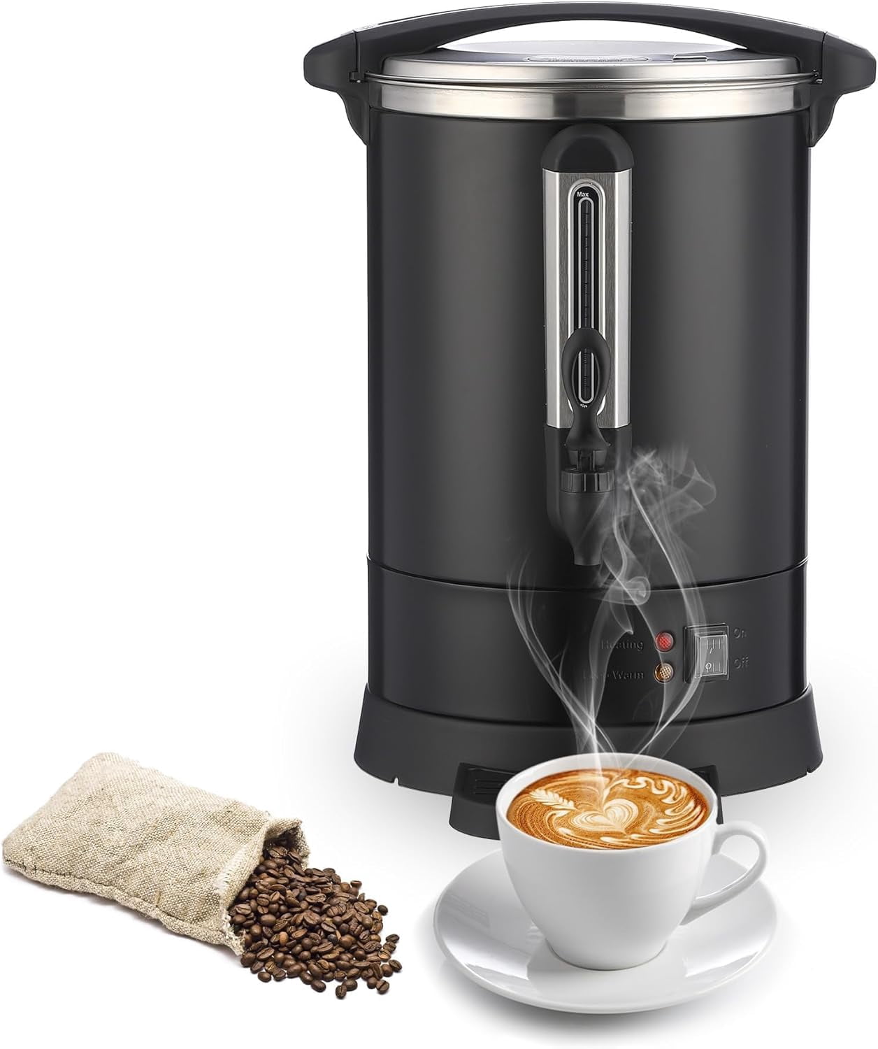 Commercial Coffee Urn,80 Cup-12L,Hot Water Dispenser with Percolator ...