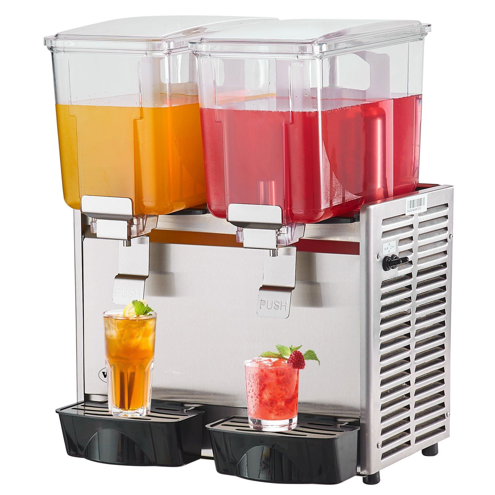 Commercial Cold Beverage Dispenser, 2x12L Tanks Juice & Iced Drink ...