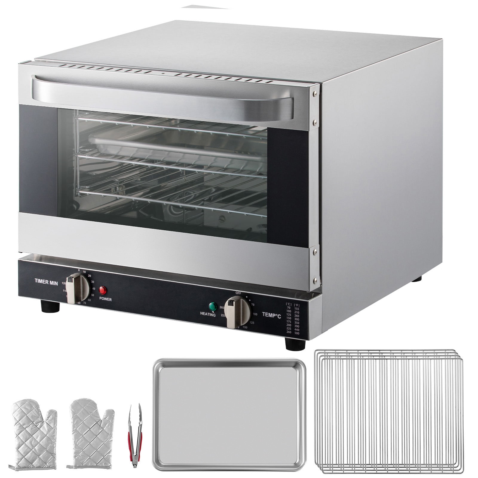 Commercial Convection Oven, 21L/19Qt, Quarter-Size Conventional Oven ...