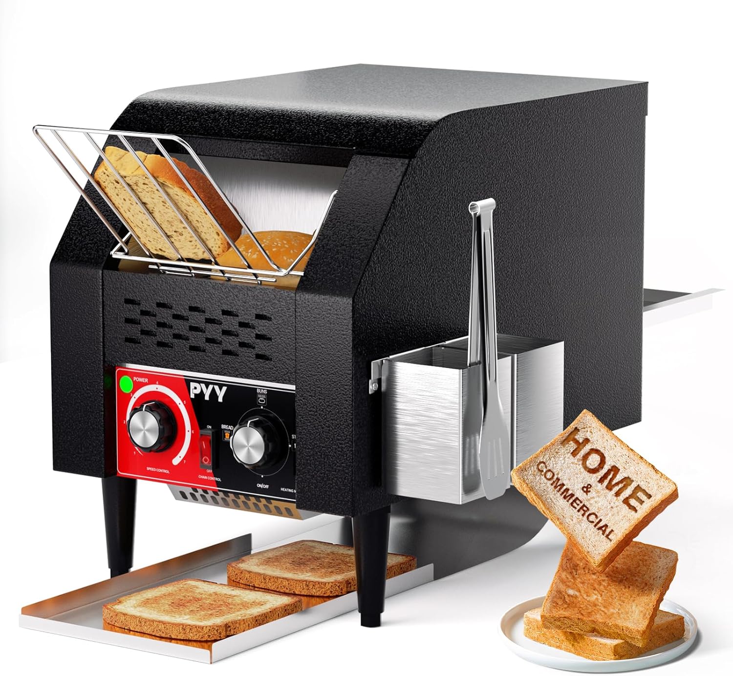 PYY Commercial Conveyor Toaster, 150 Slices/h, Stainless Steel, 7 ...