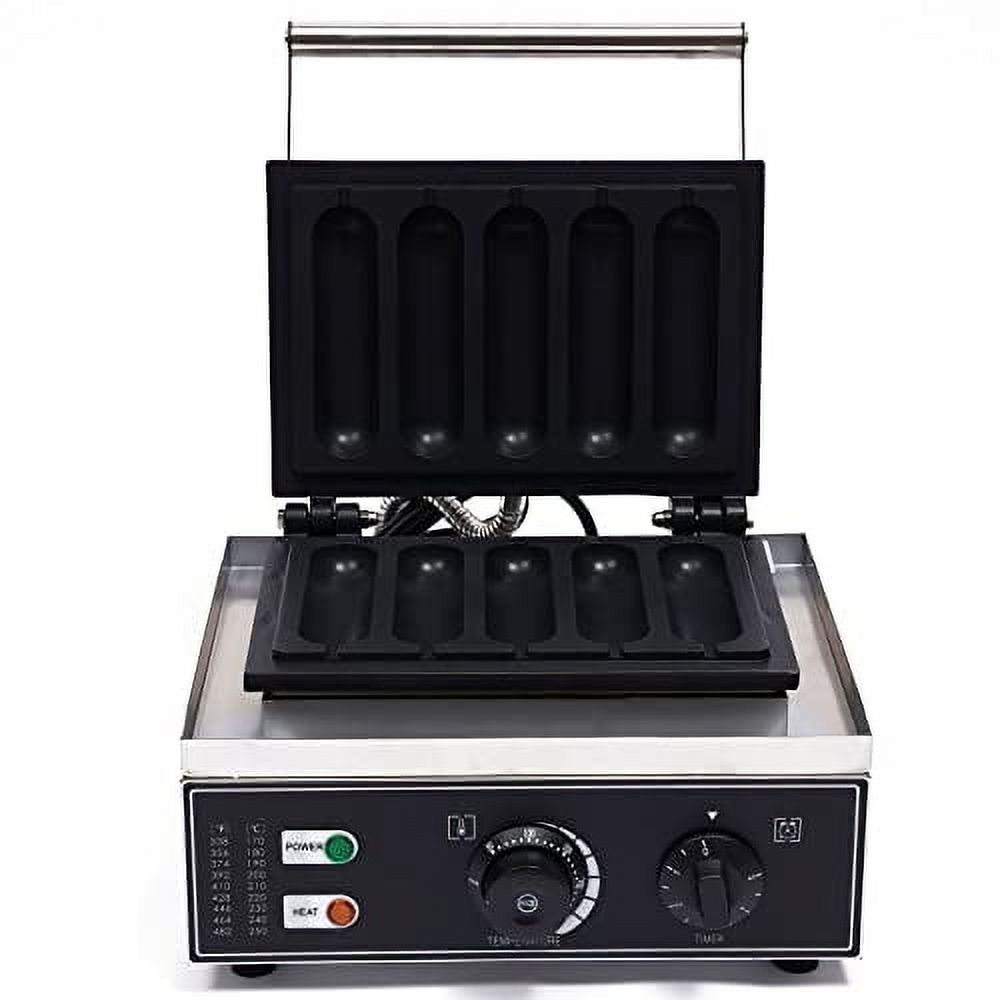 Commercial Corn Dog Waffle Maker 5 Piece Hot Dog Cheese Stick Press ...