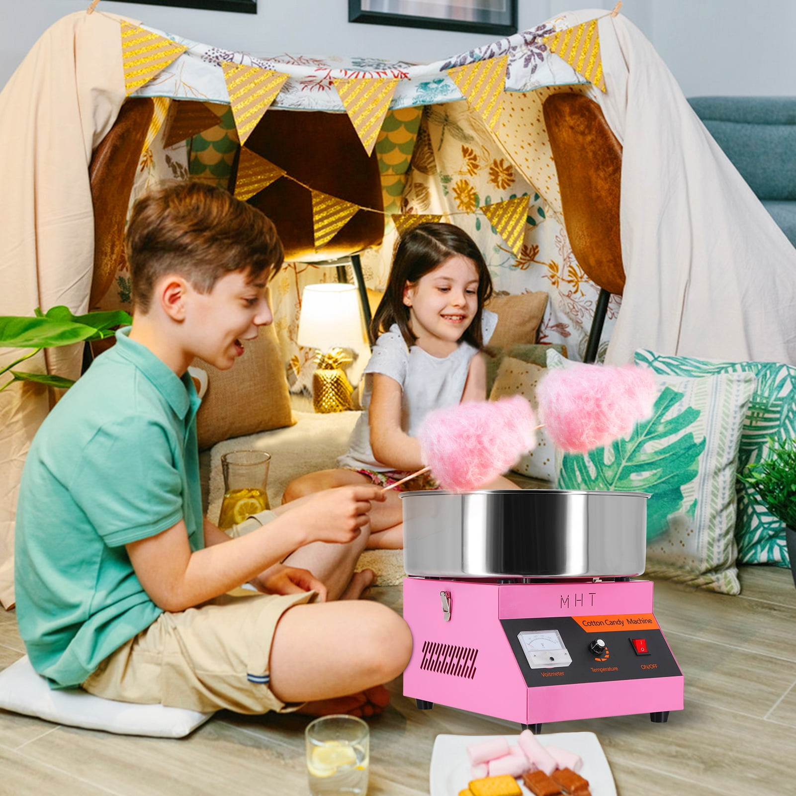 Commercial Cotton Candy Machine, 1000W Electric Cotton Candy Machine ...