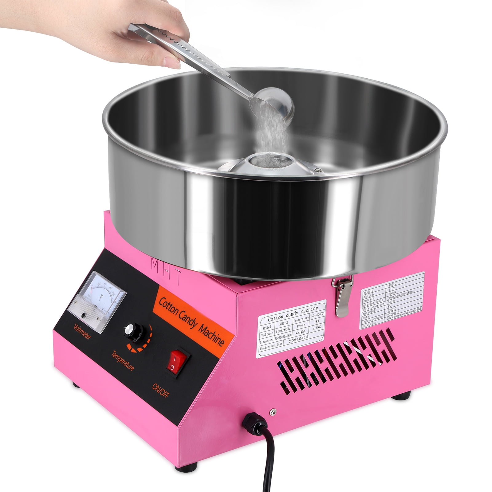 Commercial Cotton Candy Machine, 1000W Electric Cotton Candy Machine ...