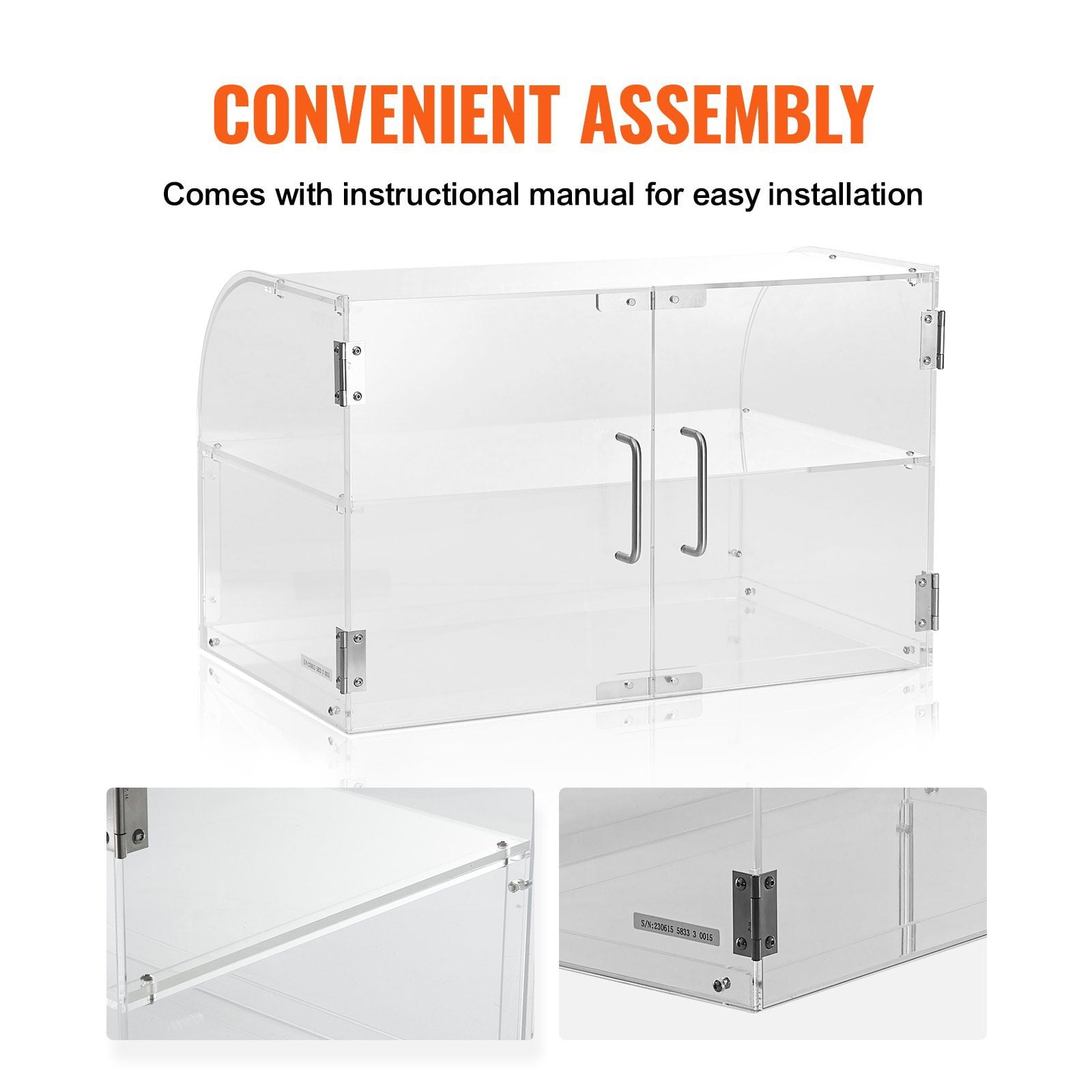 Commercial Countertop Display Case, 2-Shelf Acrylic Bakery Showcase ...