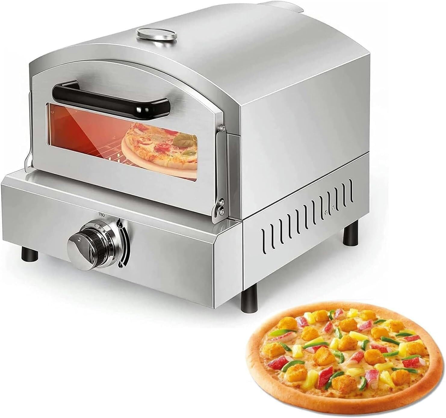 Commercial Countertop Pizza Oven, 12-Inch Stainless Steel Electric ...