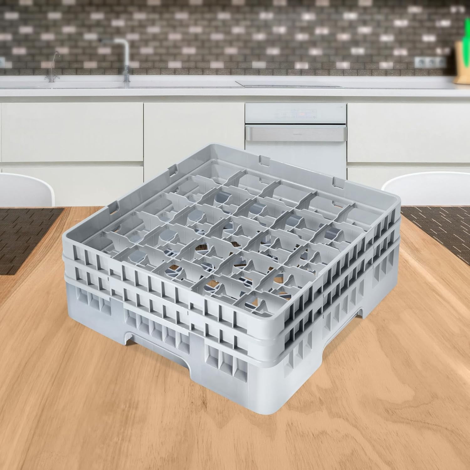 Commercial Cup Rack 25 Compartments with 2 Extenders Plastic Stemware ...