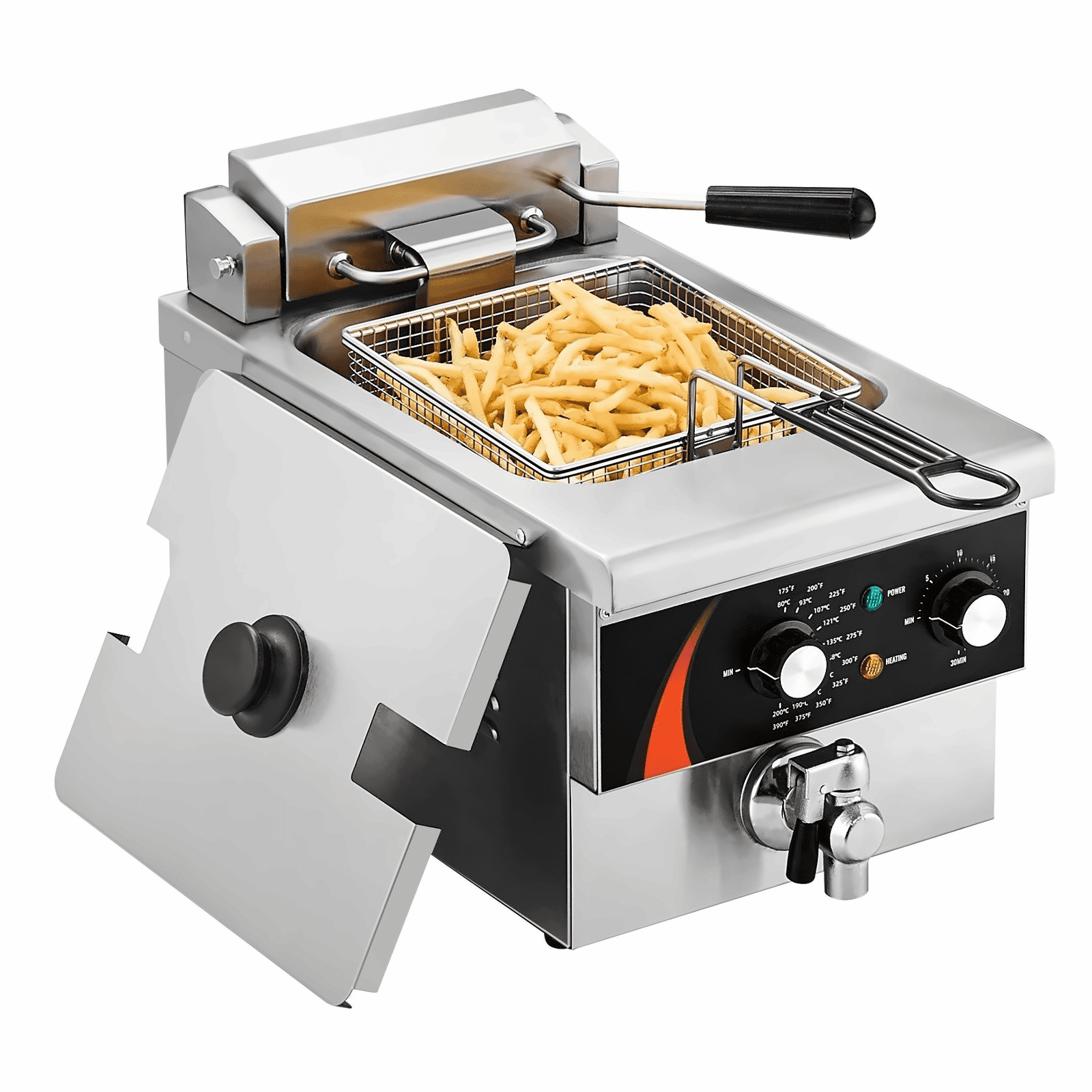 Commercial Deep Fryer 9Qt Electric Fryer 1750W Countertop Fryer for ...