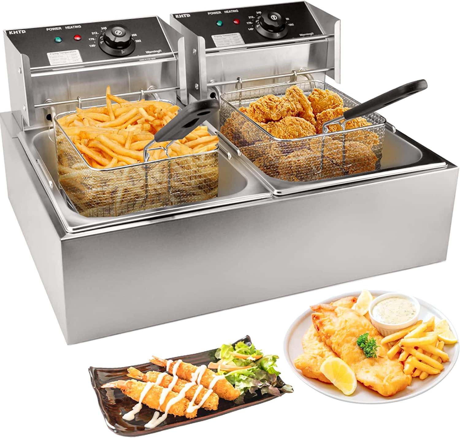 Commercial Deep Fryer with Basket, 3400W 12.7QT/12L, Detachable Large ...