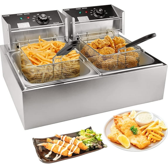 Commercial Deep Fryer with Basket 3400W 12.7QT 12L Detachable Large ...