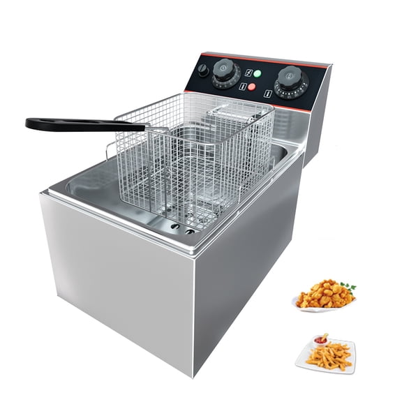 Costway Electric Deep Fryer, 5.3QT Oil Capacity, 1700W, Stainless Steel ...