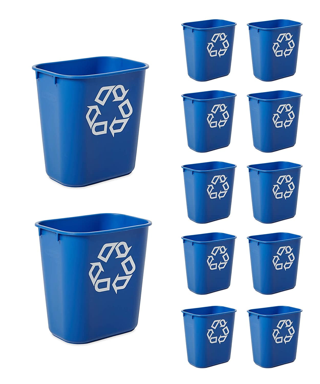 Commercial Deskside Recycling Container, 3.4-Gallon, Blue, Small ...