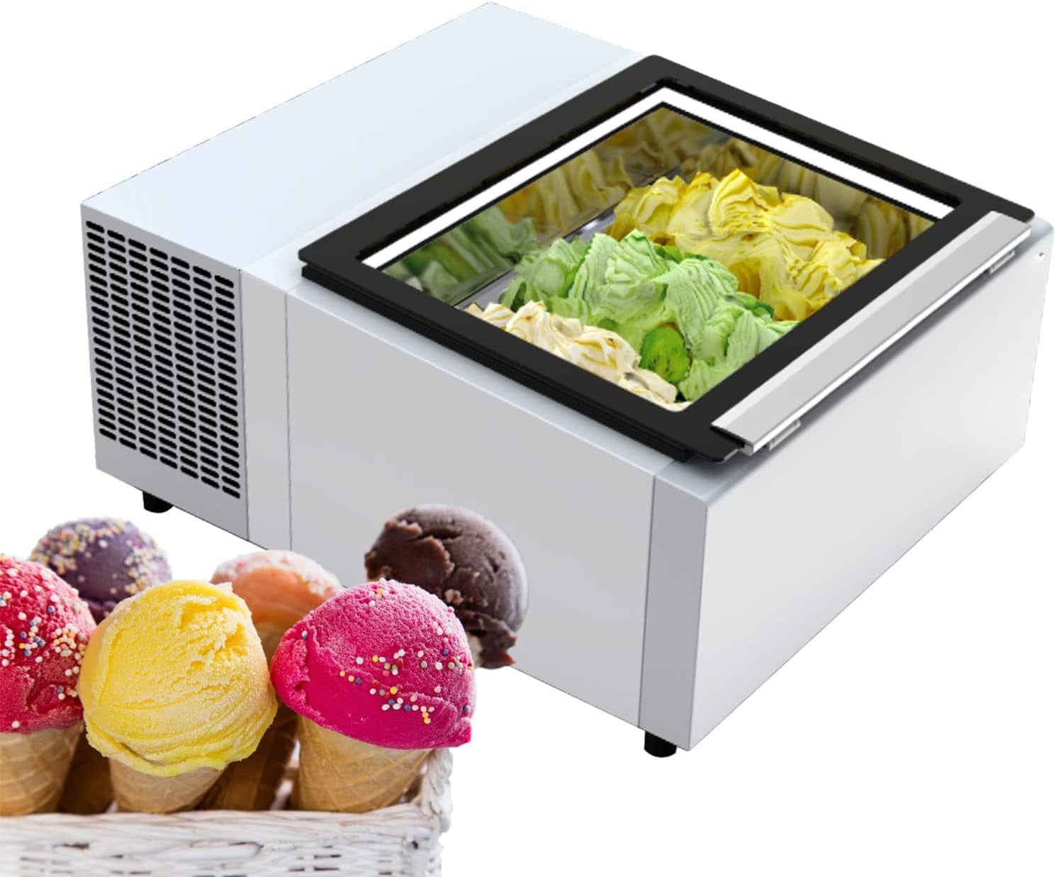 Commercial Display Freezeing Machine, Countertop 1/3GN PAN Hard Ice ...
