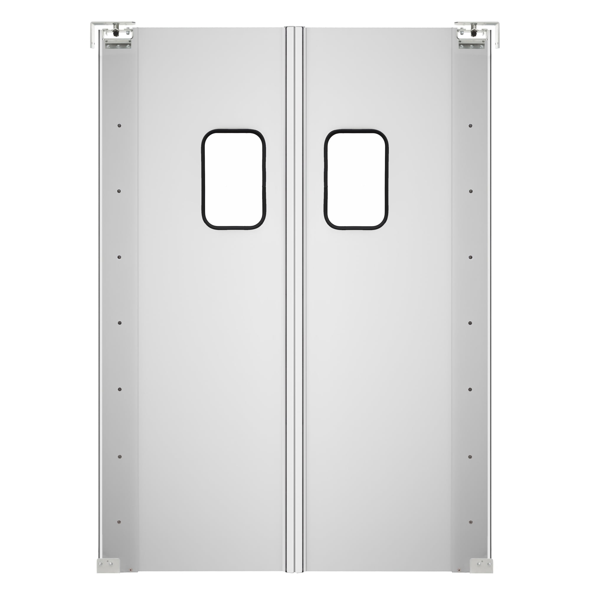 Commercial Double Aluminum Swinging Traffic Door with 9 In. x 14 In ...