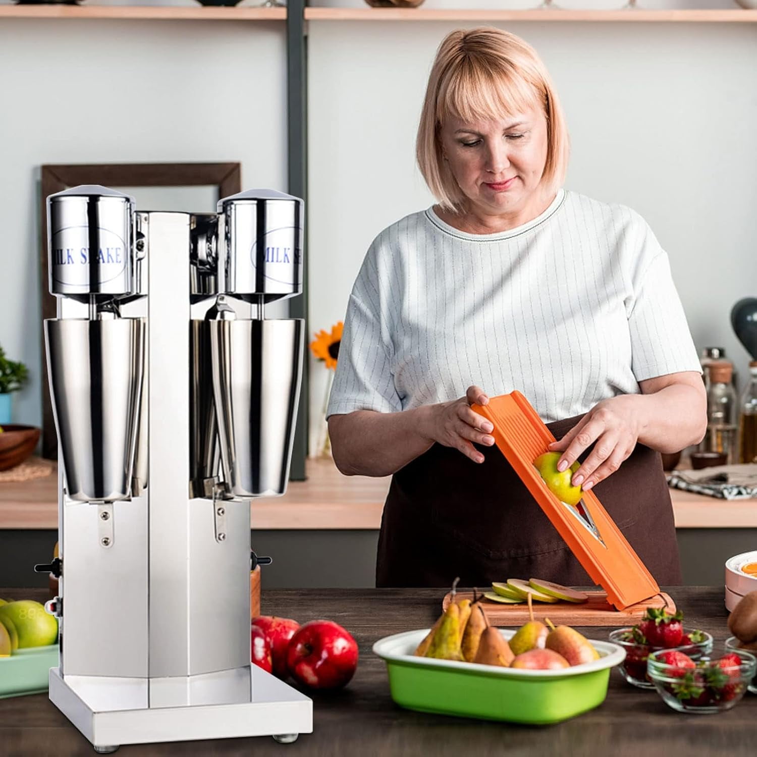 Commercial Double Head Milk Shake Machine, Stainless Steel Milkshake ...