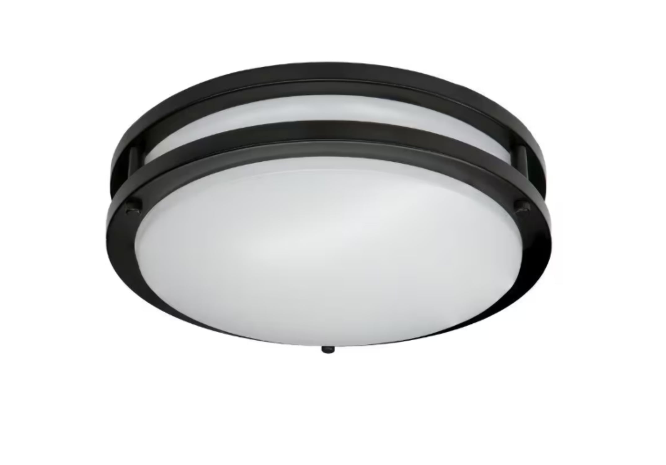 Commercial Electric 15 in. Matte Black Orbit LED Flush Mount Ceiling ...