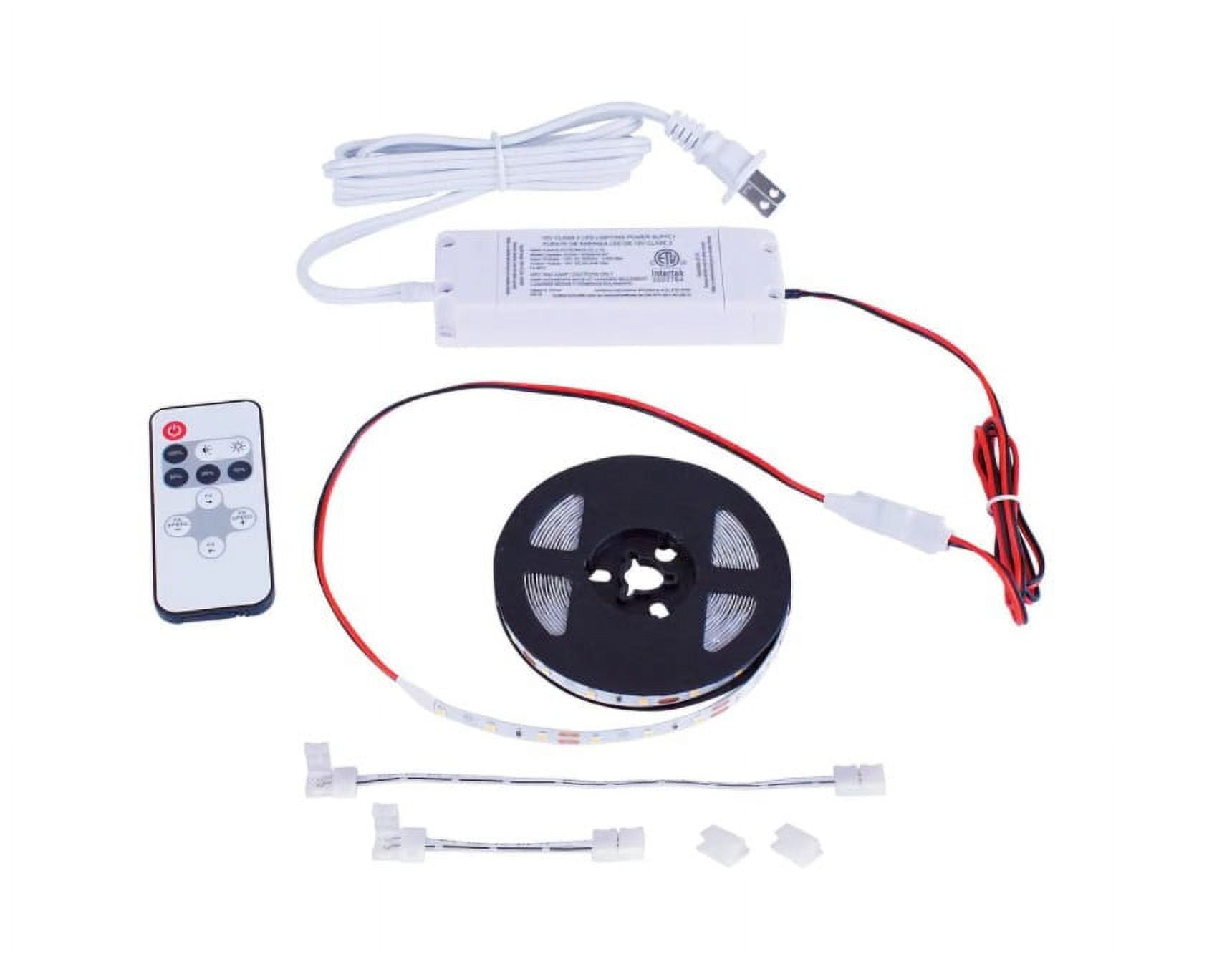Commercial Electric 16' White LED Tape Light w/remote (Plug-in or ...