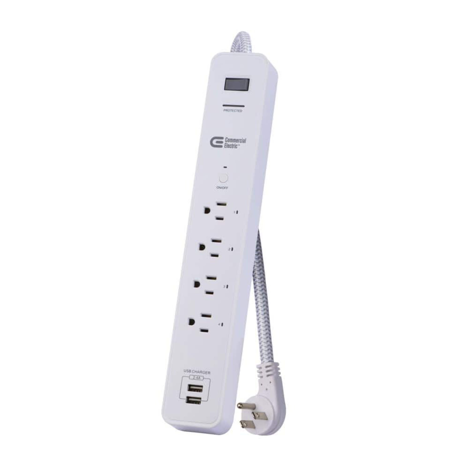 Commercial Electric 4-Outlet Surge Protector with USB - Walmart.com