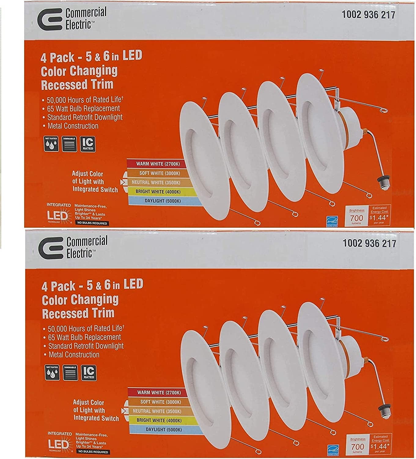 Commercial Electric 5/6 in White Integrated LED Energy Star Color ...