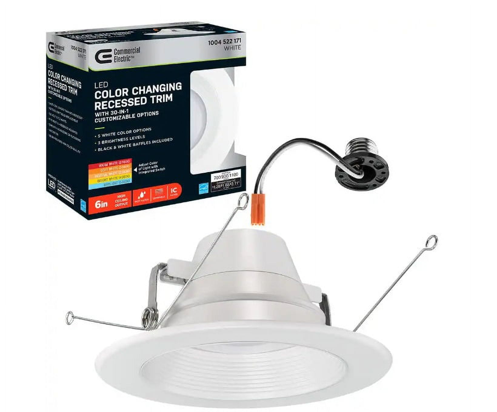 Commercial Electric 6"Title 20 Adjustable CCT Integrated LED Recessed ...
