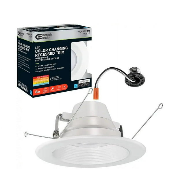 Commercial Electric 6"Title 20 Adjustable CCT Integrated LED Recessed ...