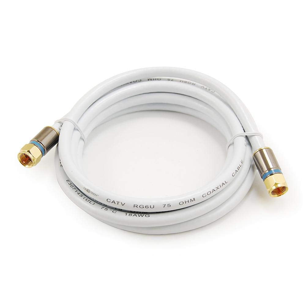 Commercial Electric 6 ft. RG-6 Coaxial Cable - White - Walmart.com