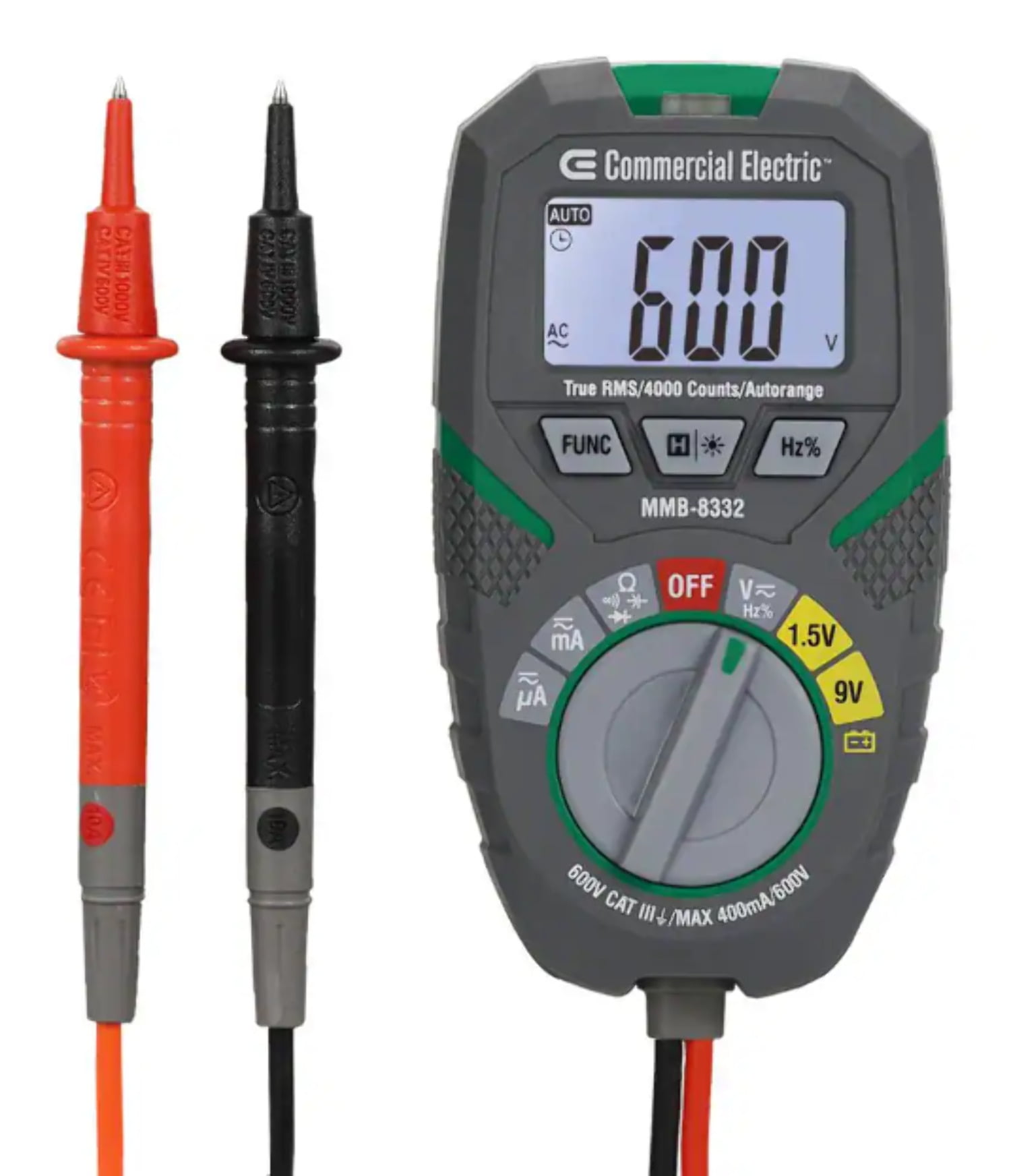 Commercial Electric Compact Auto-Ranging Multimeter | Pocket Size ...