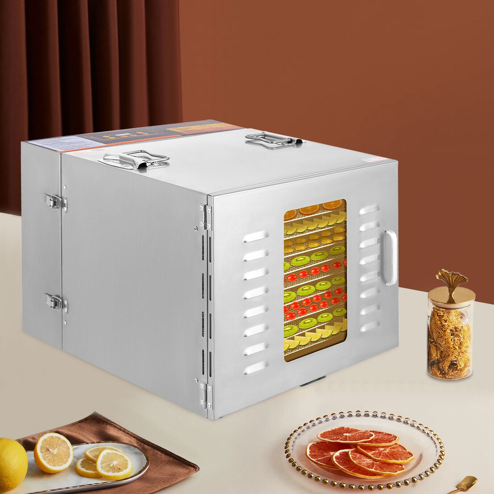 Commercial Electric Countertop Food Dehydrator Machine 10 Stainless ...