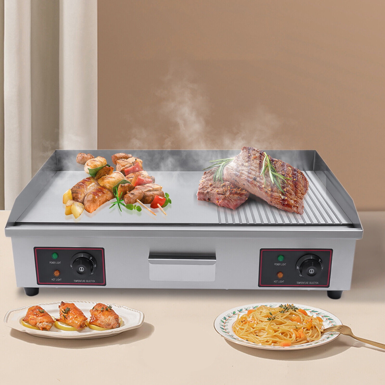 Commercial Electric Countertop Griddle 3000W 29" Electric Griddle Flat ...