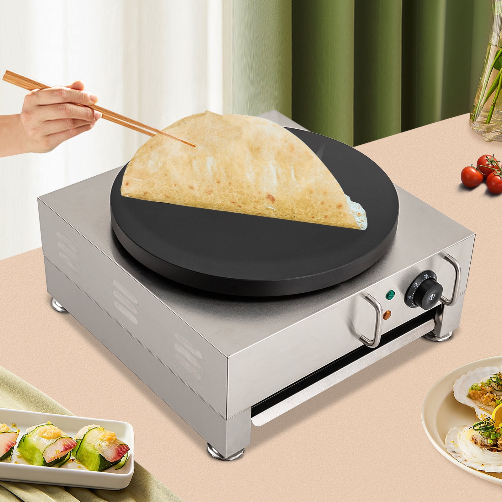 Commercial Electric Crepe & Pancake Maker – 15.75” Non-Stick Cast Iron ...