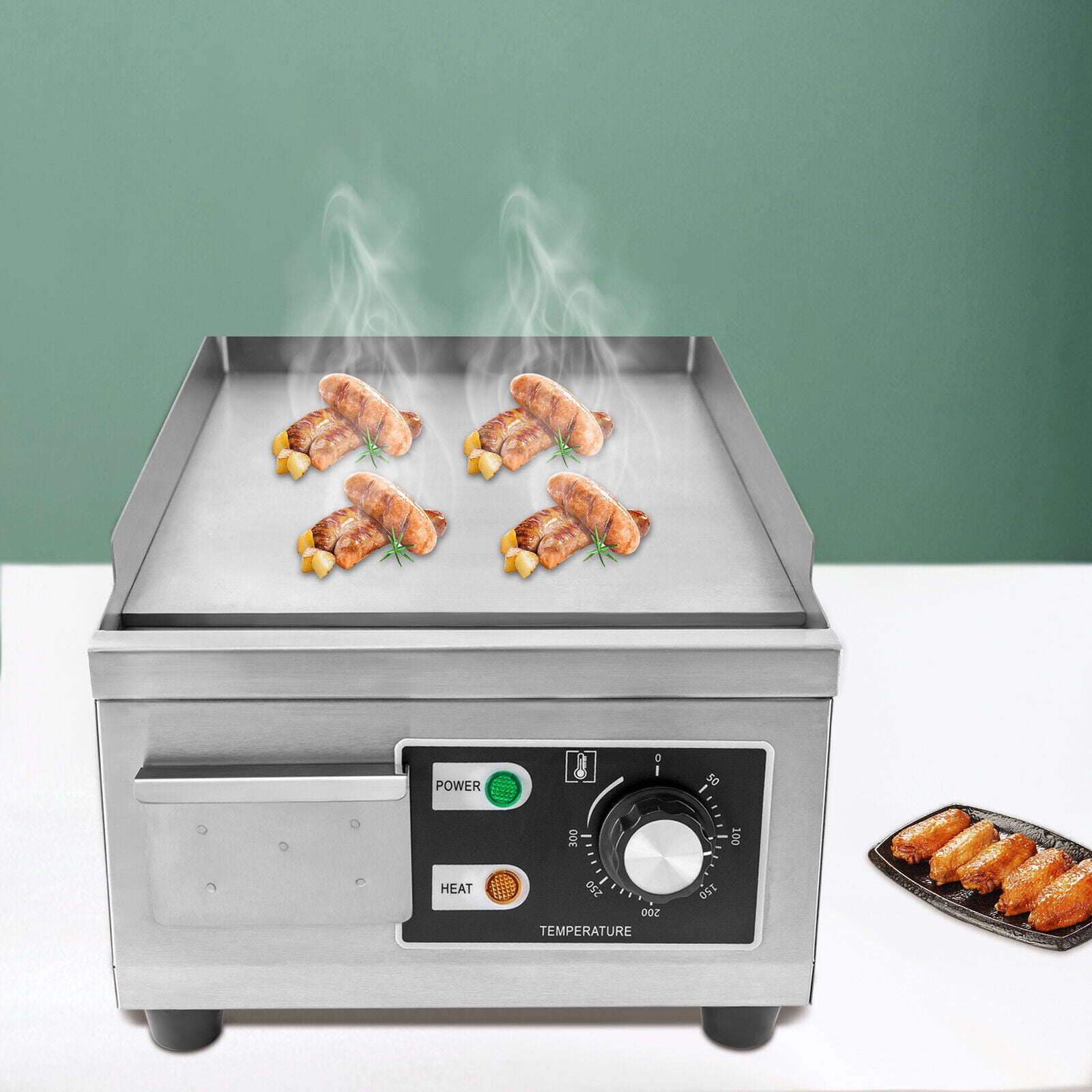 Commercial Electric Flat Top Grill Hot Plate Grill Countertop BBQ ...